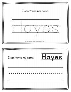 Hayes - Name Printables for Handwriting Practice - A to Z Teacher Stuff