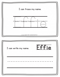 Effie - Name Printables for Handwriting Practice - A to Z Teacher Stuff