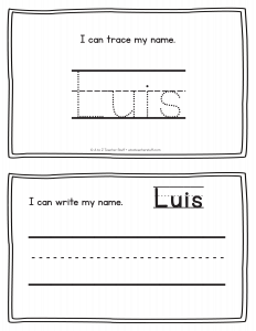 Luis - Name Printables for Handwriting Practice - A to Z Teacher Stuff