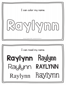 Raylynn - Name Printables for Handwriting Practice - A to Z Teacher Stuff
