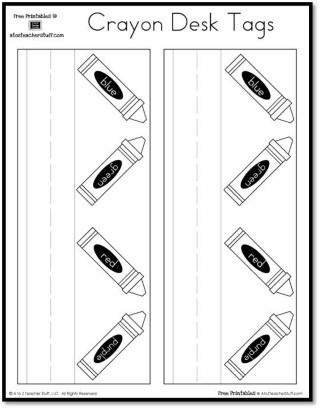 Crayons Desk Tags / Nameplates - A to Z Teacher Stuff