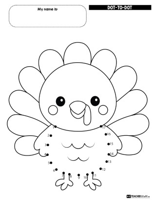 Free Turkey Dot to Dot Printable | Thanksgiving Coloring Activity Page ...